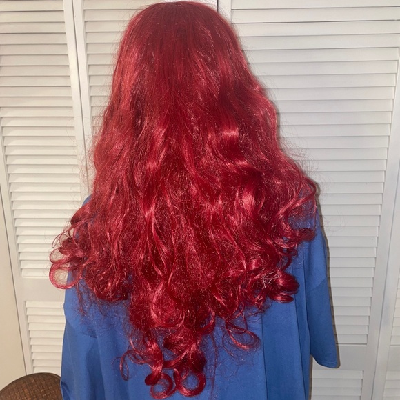 Accessories | New Long Wavy Light Red Synthetic Wig For Women Side Part ...